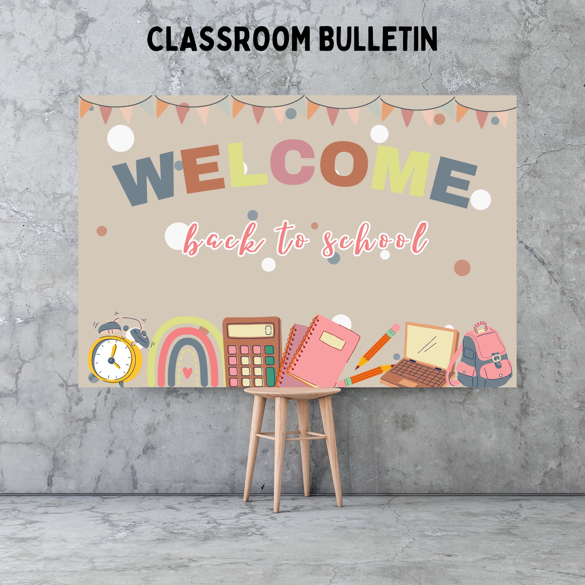 Back to School Welcome Sign, Classroom Poster, Boho Theme, Classroom ...