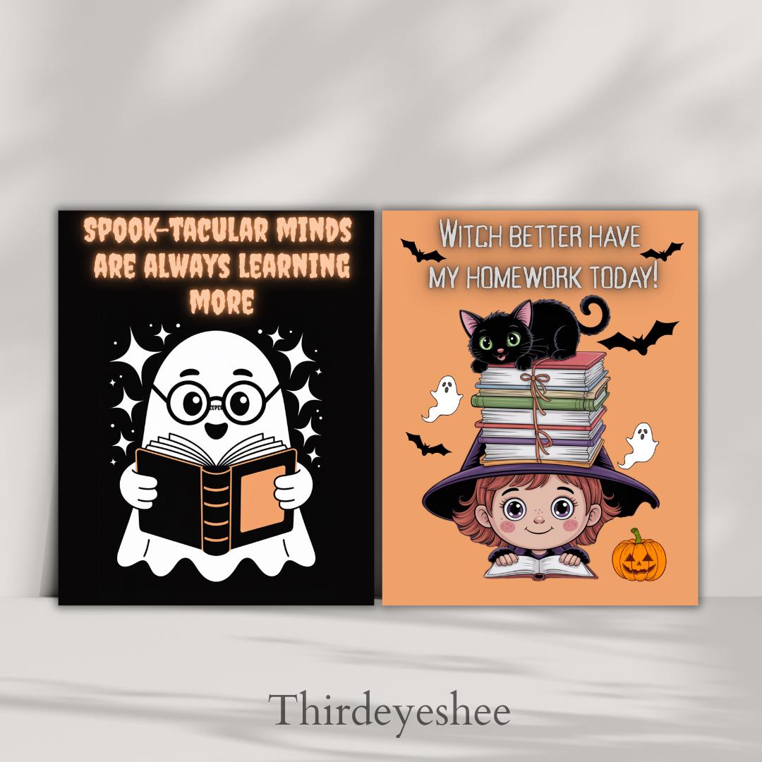 Halloween Classroom Posters for Kids | 6 Educational Spooky Wall Prints ...