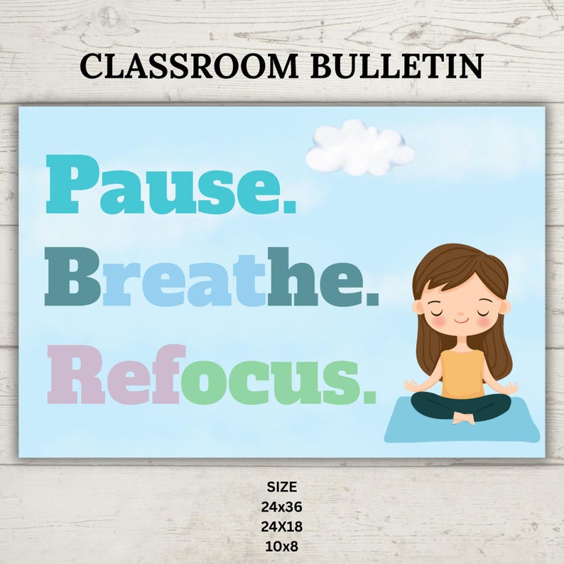 Calming Classroom Poster for Students – Mindfulness Wall Art for Focus ...