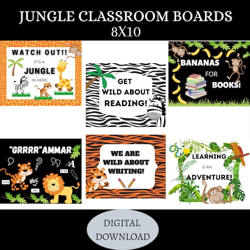 Printable Classroom Decor Animal Print Jungle Theme - Etsy