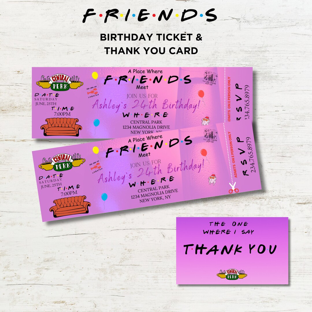 Friends Birthday Invitation Bundle, Friends Birthday Party, Friends ...