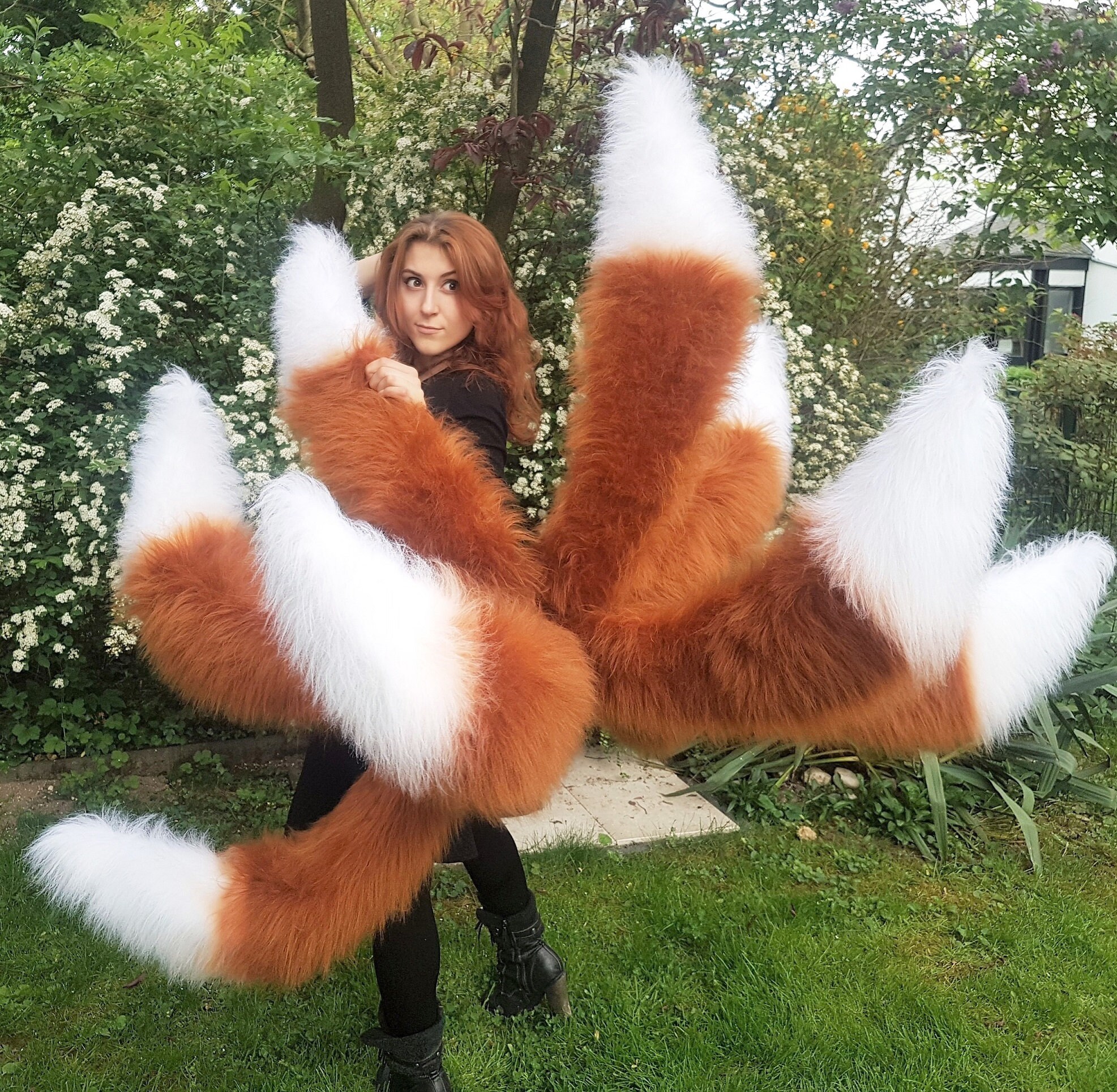 Any Color NINETAILS Set W. TIPS: Kitsune-tail-systems 9 Faux - Etsy