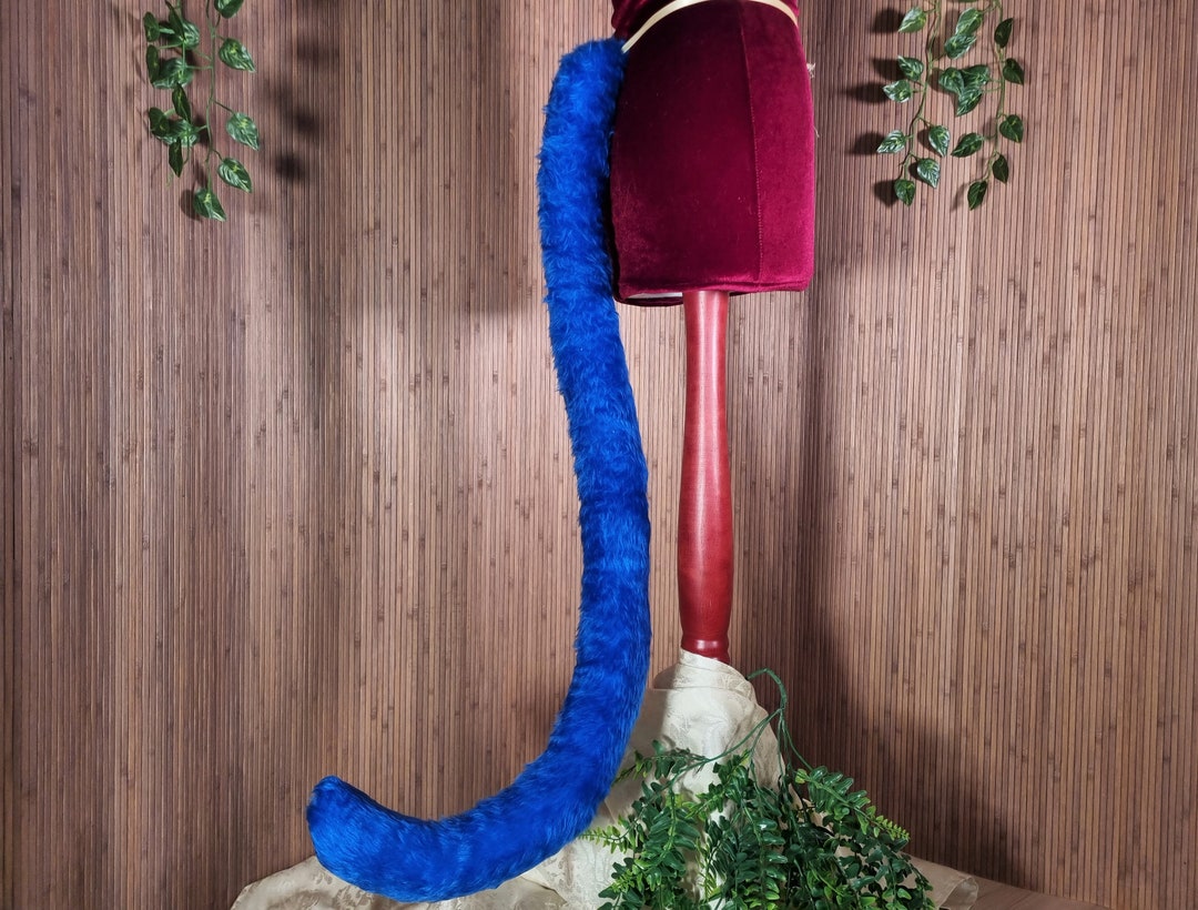 SALE EXTRA LONG Dark Blue Cat Tail Made From Faux Pelt for - Etsy
