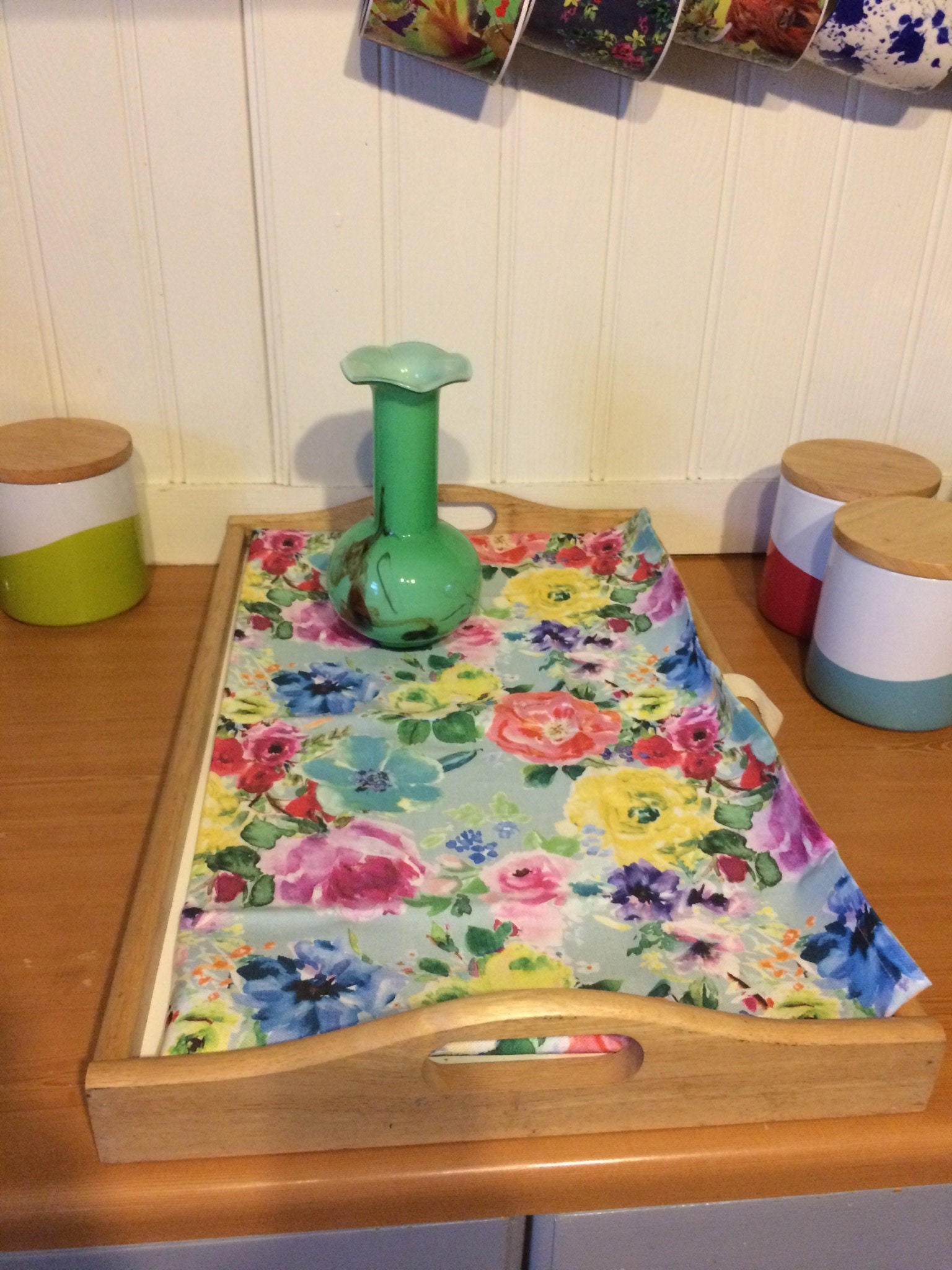 Floral Linen union tea towel tray cloth perfect gift country | Etsy