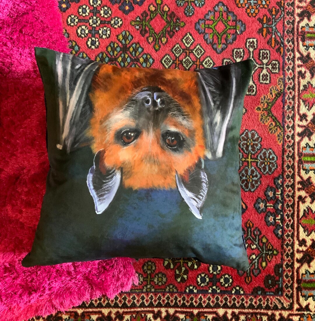Hanging Fruit Bat Velvet Cushion Cover: Handmade Spooky Gothic Decor - Etsy