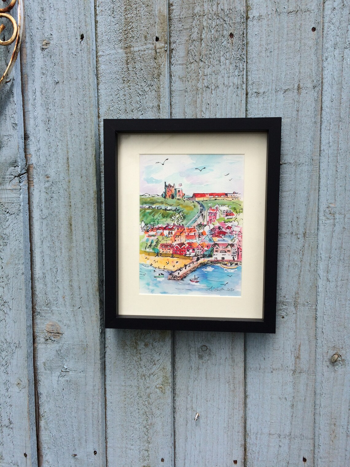 Whitby Print Signed Framed Holiday Resort Memory to Cheer | Etsy UK