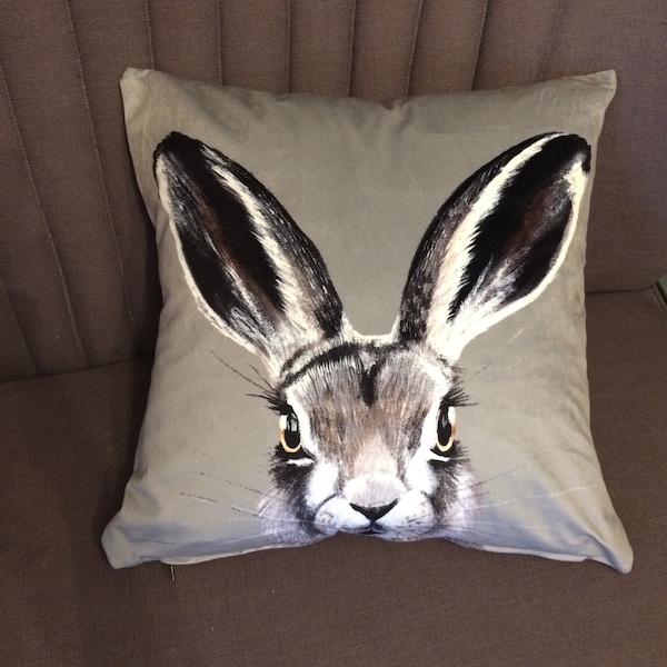 Hare Cushion - Etsy UK