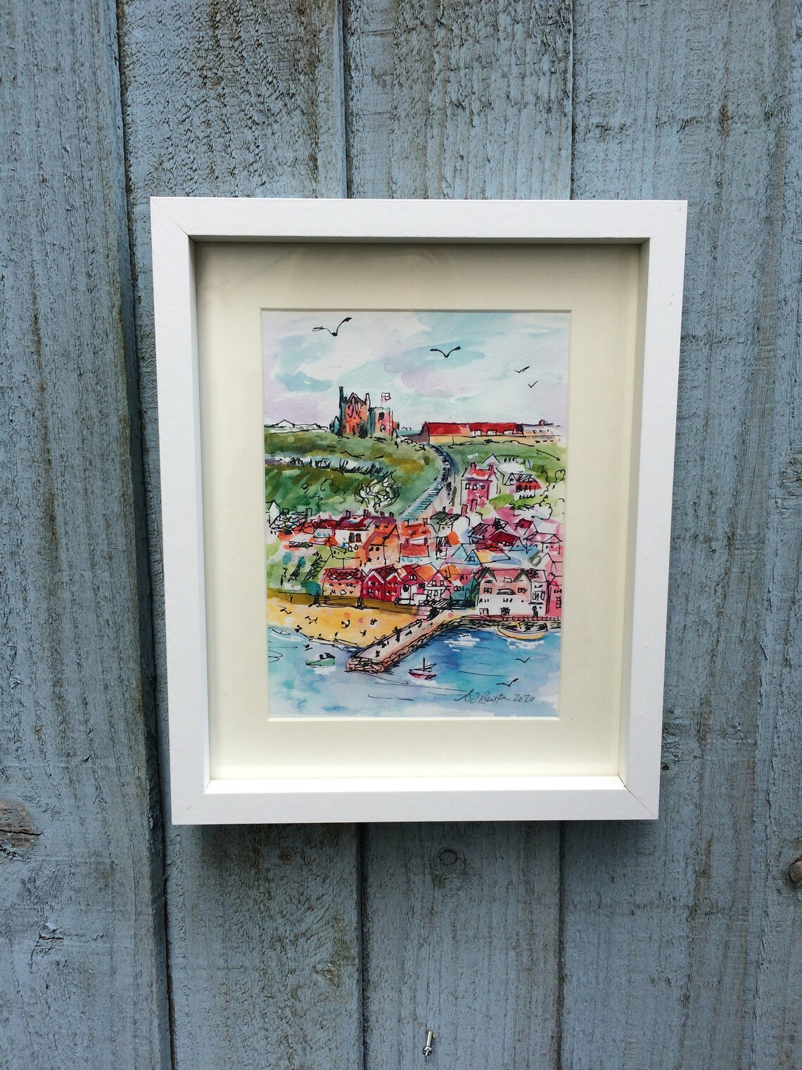 Whitby Print Signed Framed Holiday Resort Memory to Cheer - Etsy UK