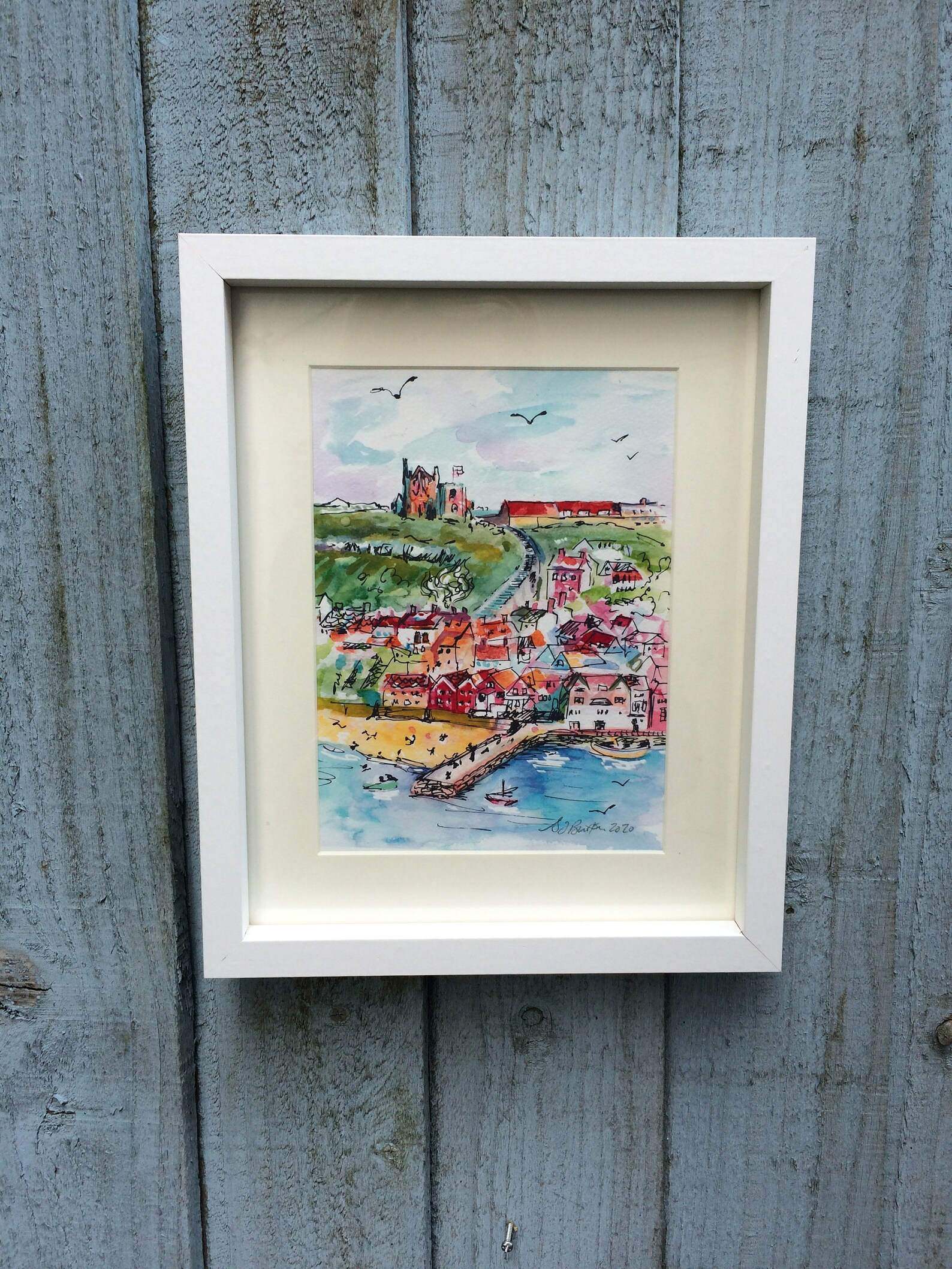 Whitby Print Signed Framed Holiday Resort Memory to Cheer - Etsy UK