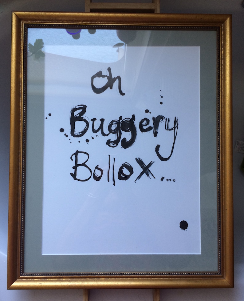 Handmade Sweary Art for Fathers Day 'oh Buggery - Etsy UK