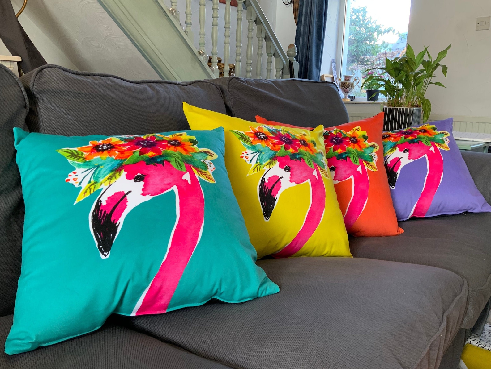 Outdoor Flamingo and Love Cushion Covers Funky Bright Colour - Etsy UK