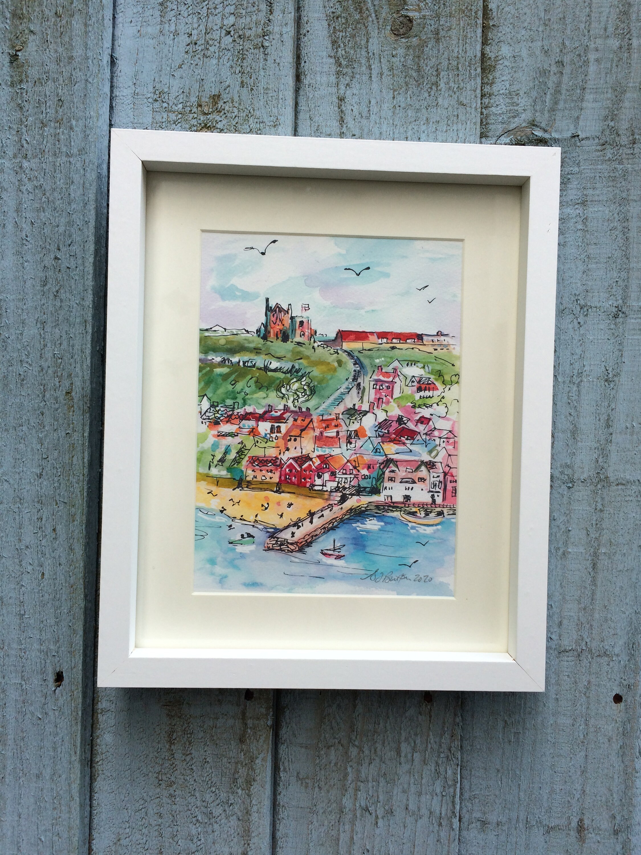 Whitby Print Signed Framed Holiday Resort Memory to Cheer | Etsy UK
