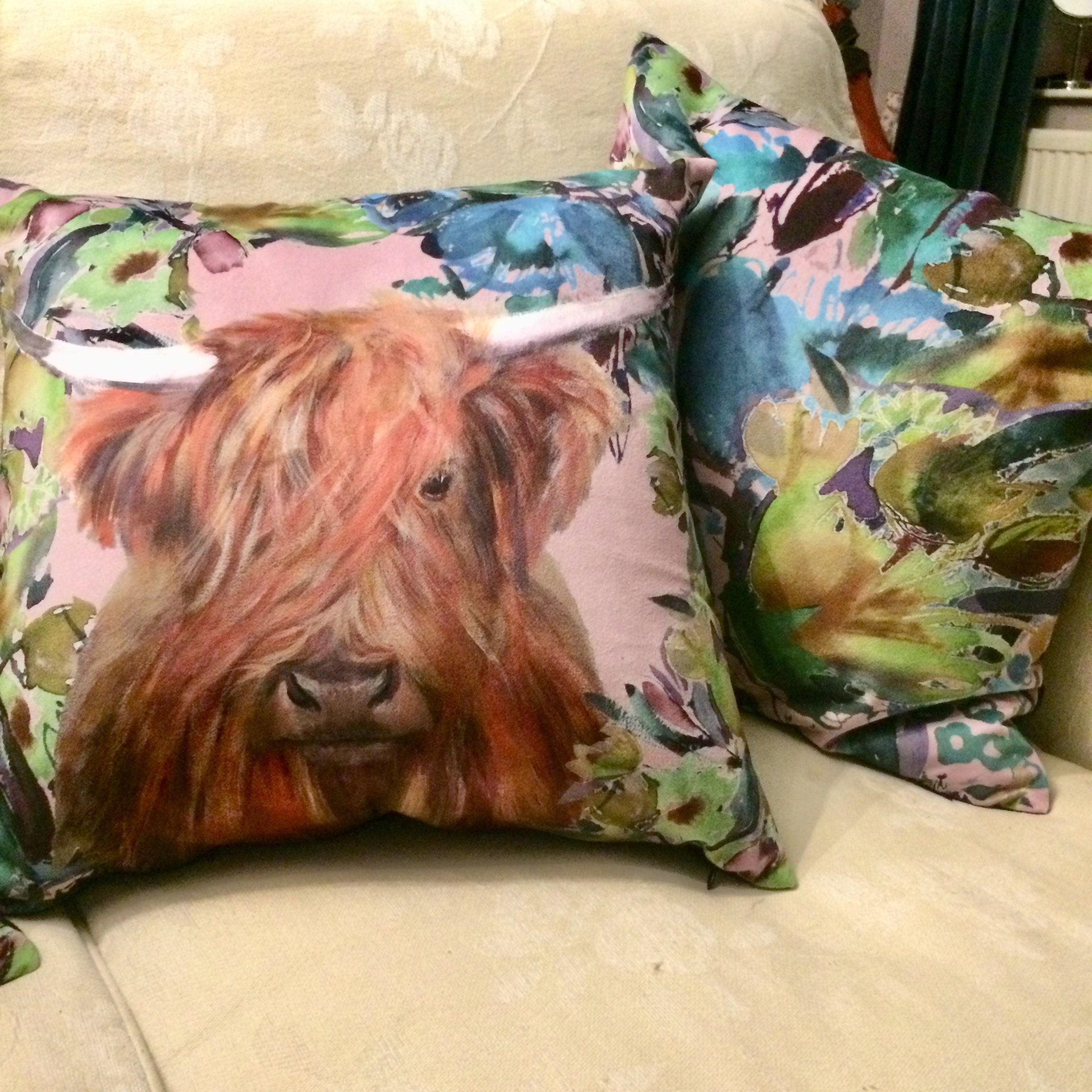 Handmade Velvet Highland Cow Cushion Cover From New Wild - Etsy