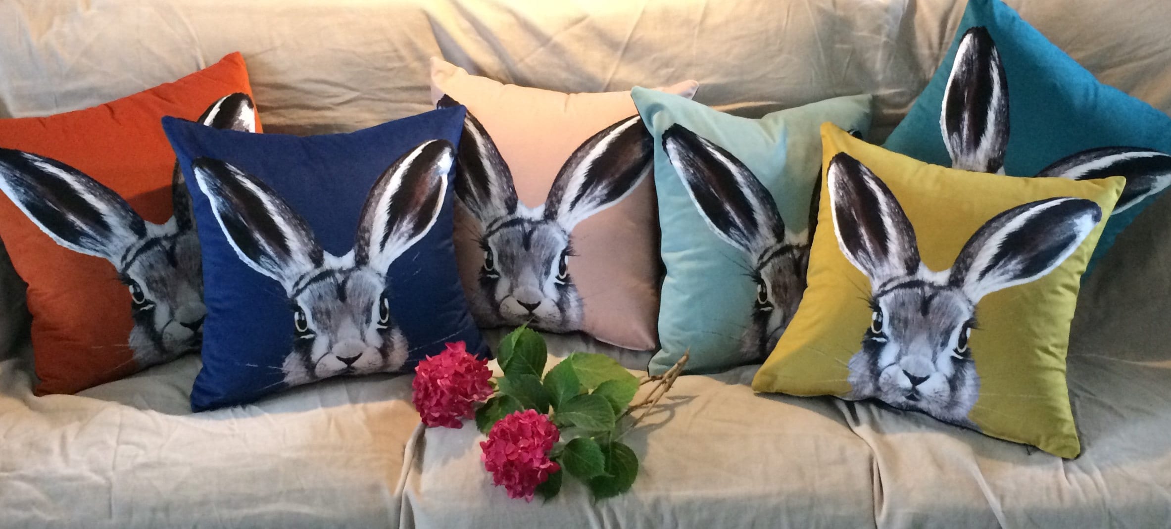 Hare cushion covers in various contemporary colours velvet | Etsy