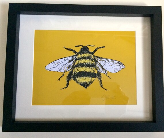 Striking Bee Print Available Framed Any Colour Decor for - Etsy UK
