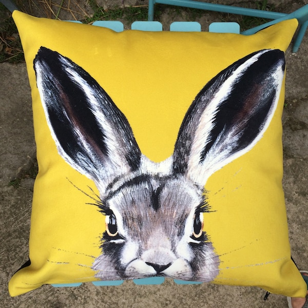 Hare Cushion - Etsy UK