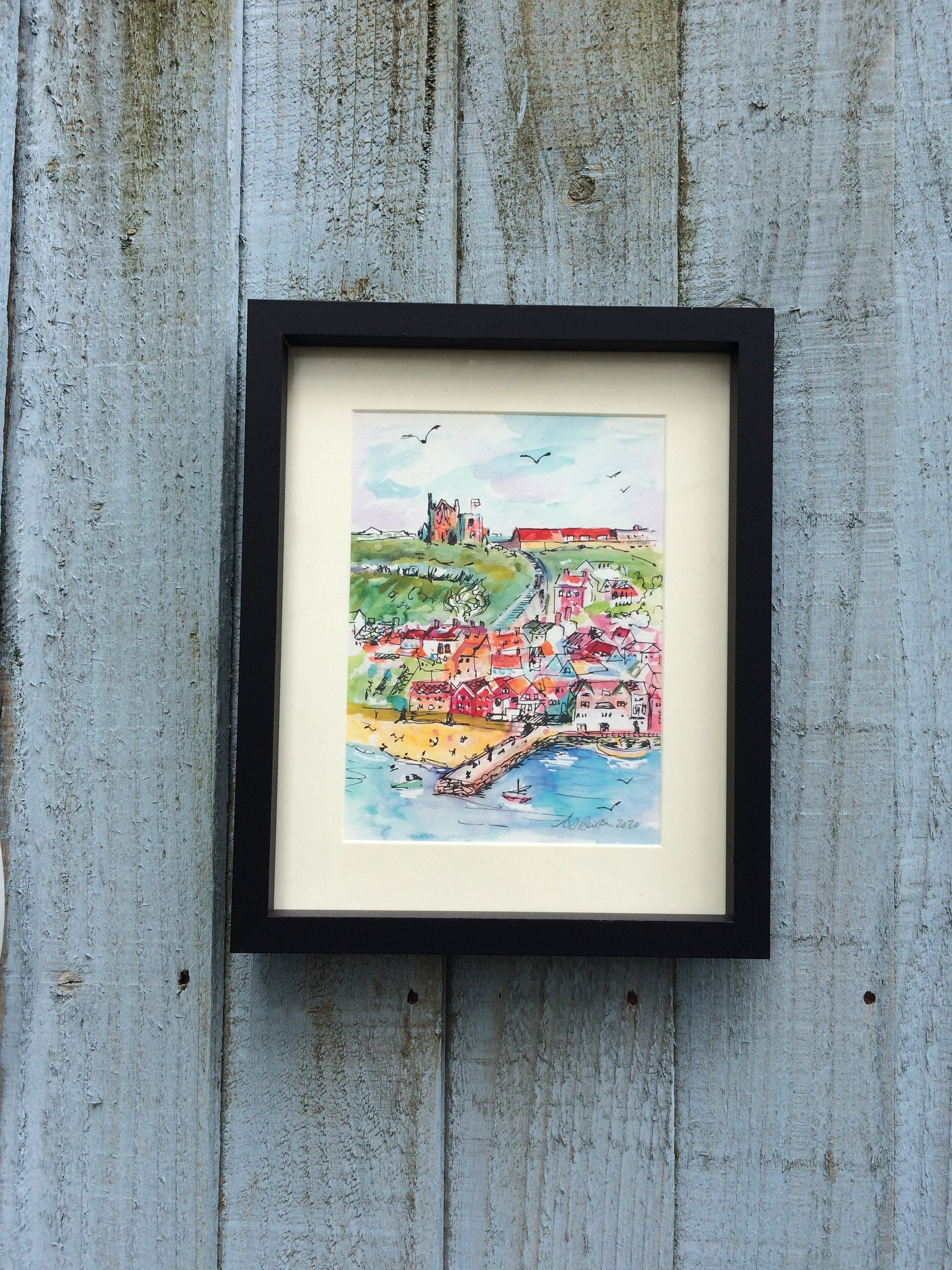 Whitby Print Signed Framed Holiday Resort Memory to Cheer - Etsy UK