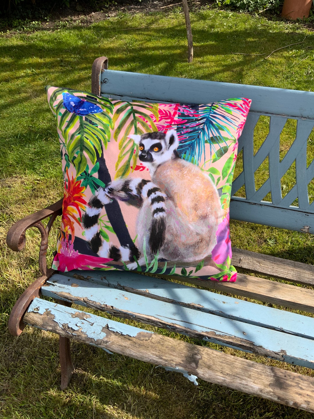 Handmade Tropical Animal Print Cushion Cover: Water Repellent Outdoor ...