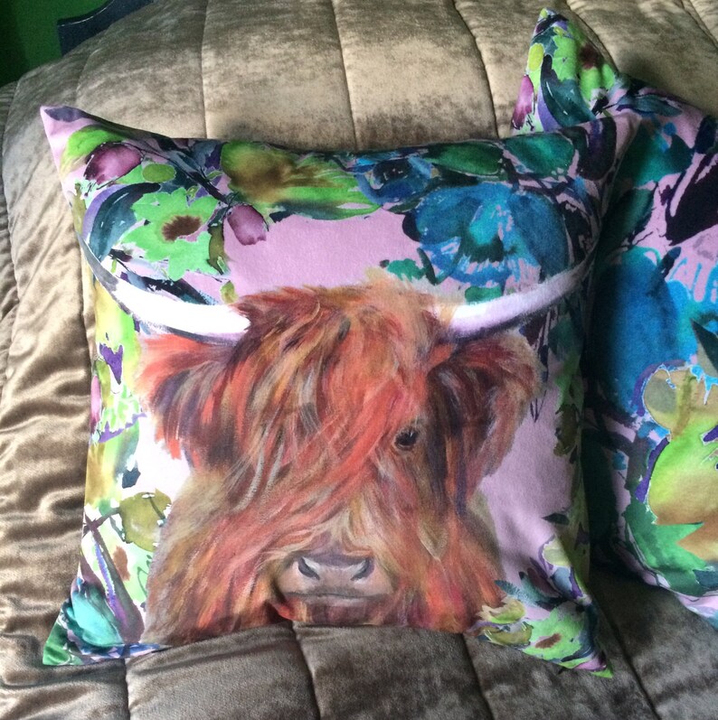 Handmade Velvet Highland Cow Cushion Cover From New Wild - Etsy