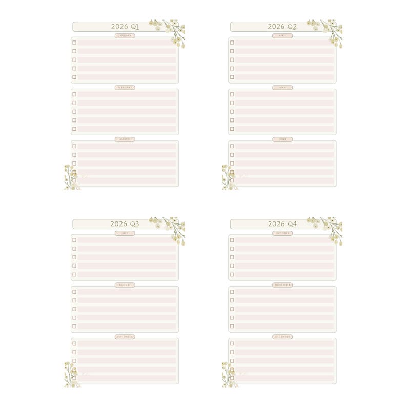 2026 Planner | Minimalist Yearly Planner | Monthly Organizer ...