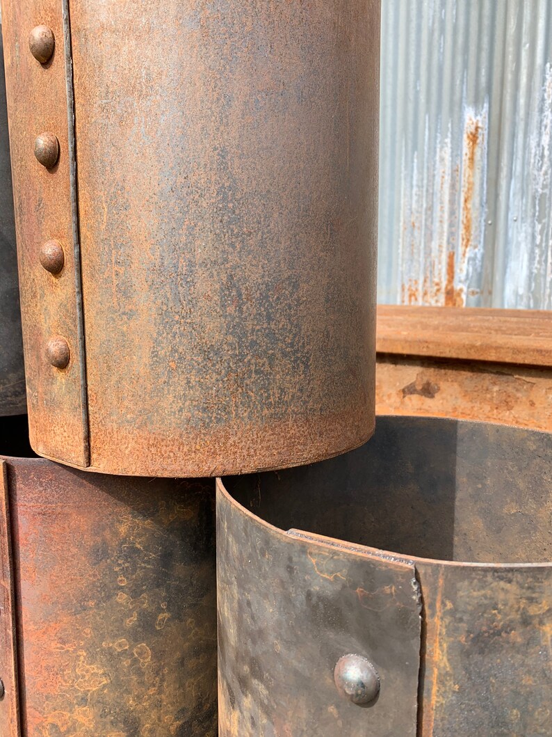 Reclaimed Railway Corten Steel Plant Pot With Solid Steel - Etsy