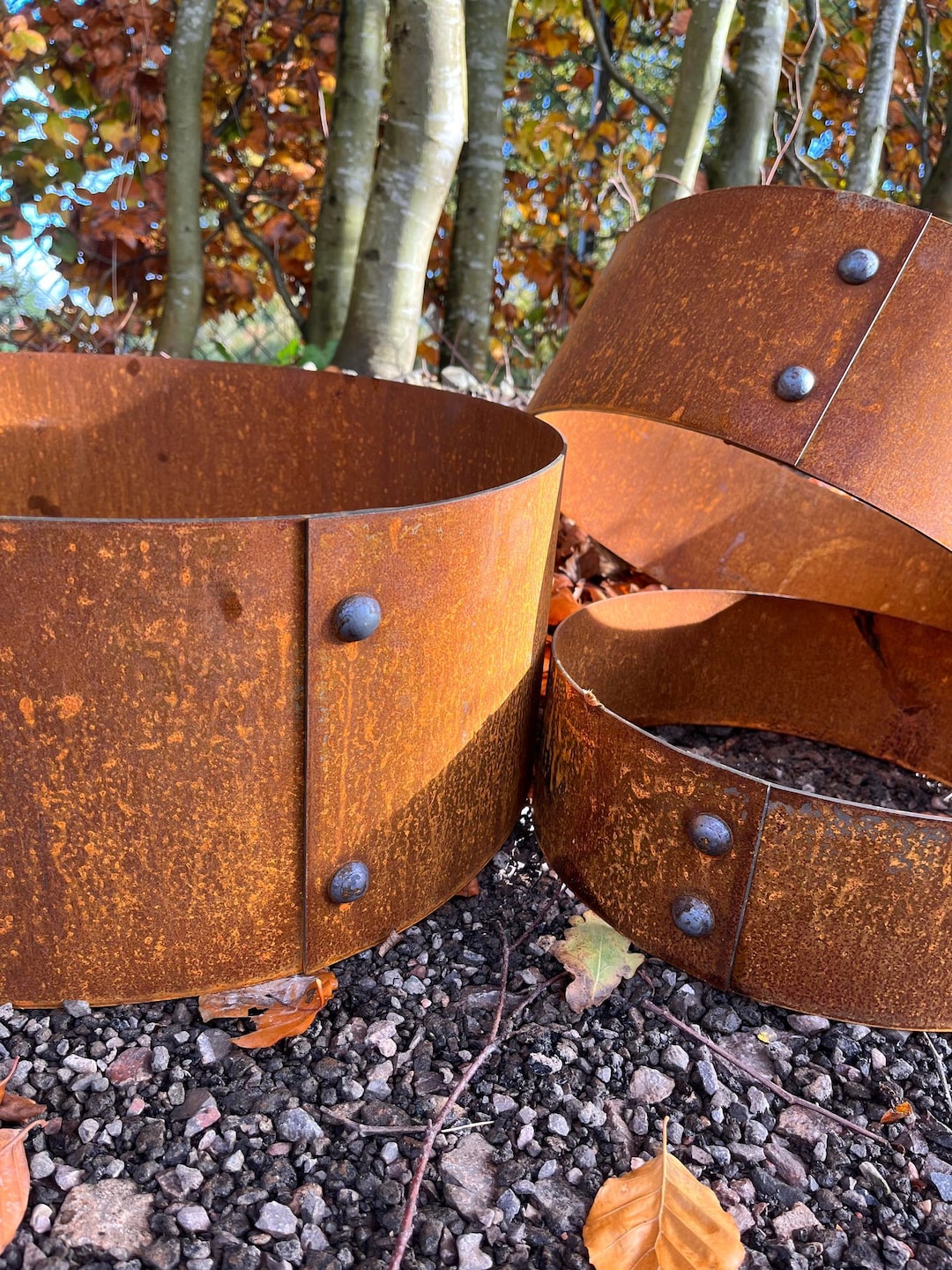 Riveted Corten Steel Ring Planters - Etsy UK