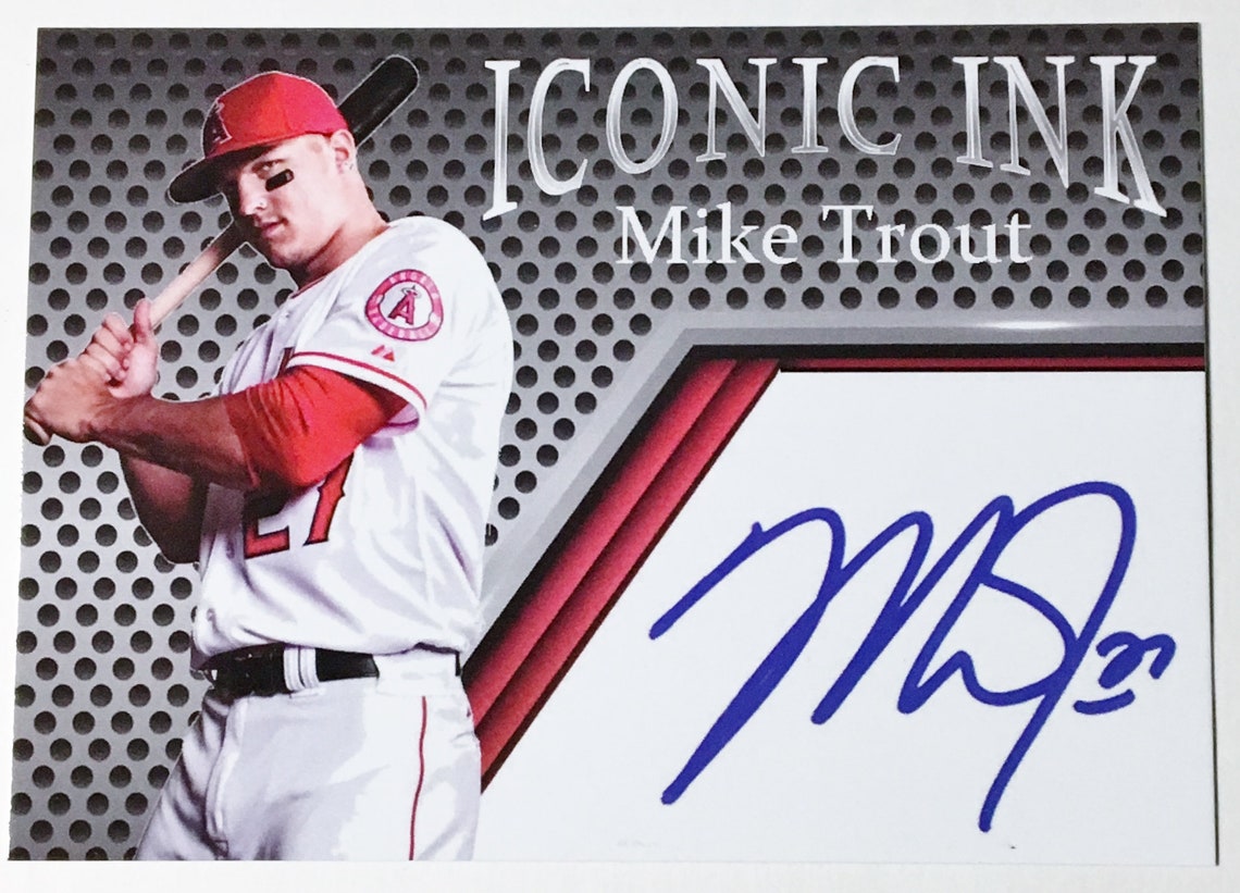 2019 Iconic Ink Mike Trout Facsimile Autograph Custom Card - Etsy