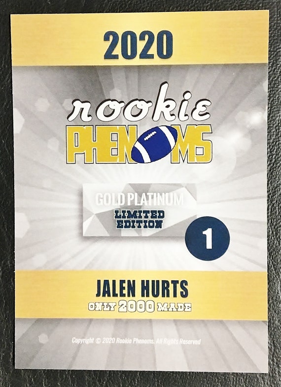 Memorabilia Art & Collectibles 2020 Rookie Phenoms Jalen Hurts Custom ...