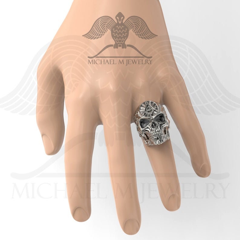 Skull Biker Ring in .925 Sterling Silver - Custommade Handmade ***made ...