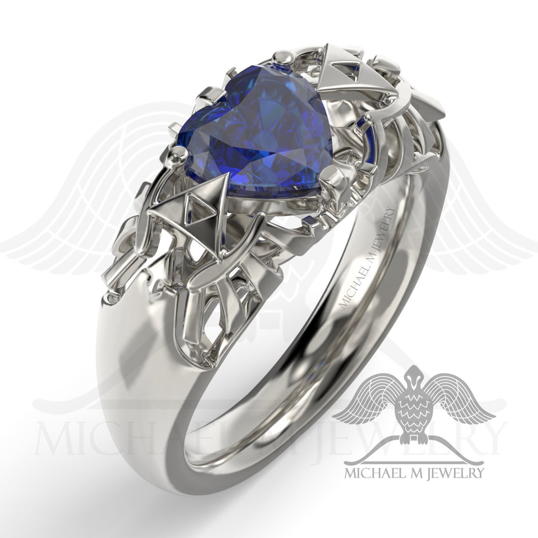 BLUE Stone Legend Crest Heart Shape Trillion Triangle Custommade ...