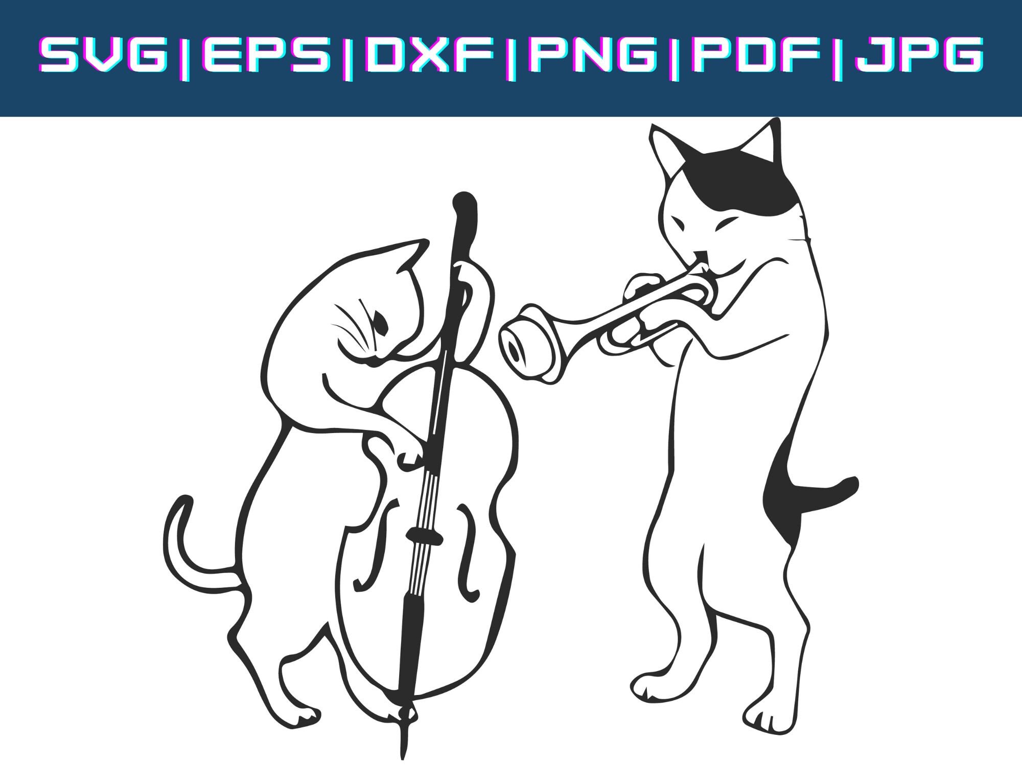 Cats Band Svg, Jazz Pet Band Svg, Animal Orchestra Svg, Cartoon Band ...
