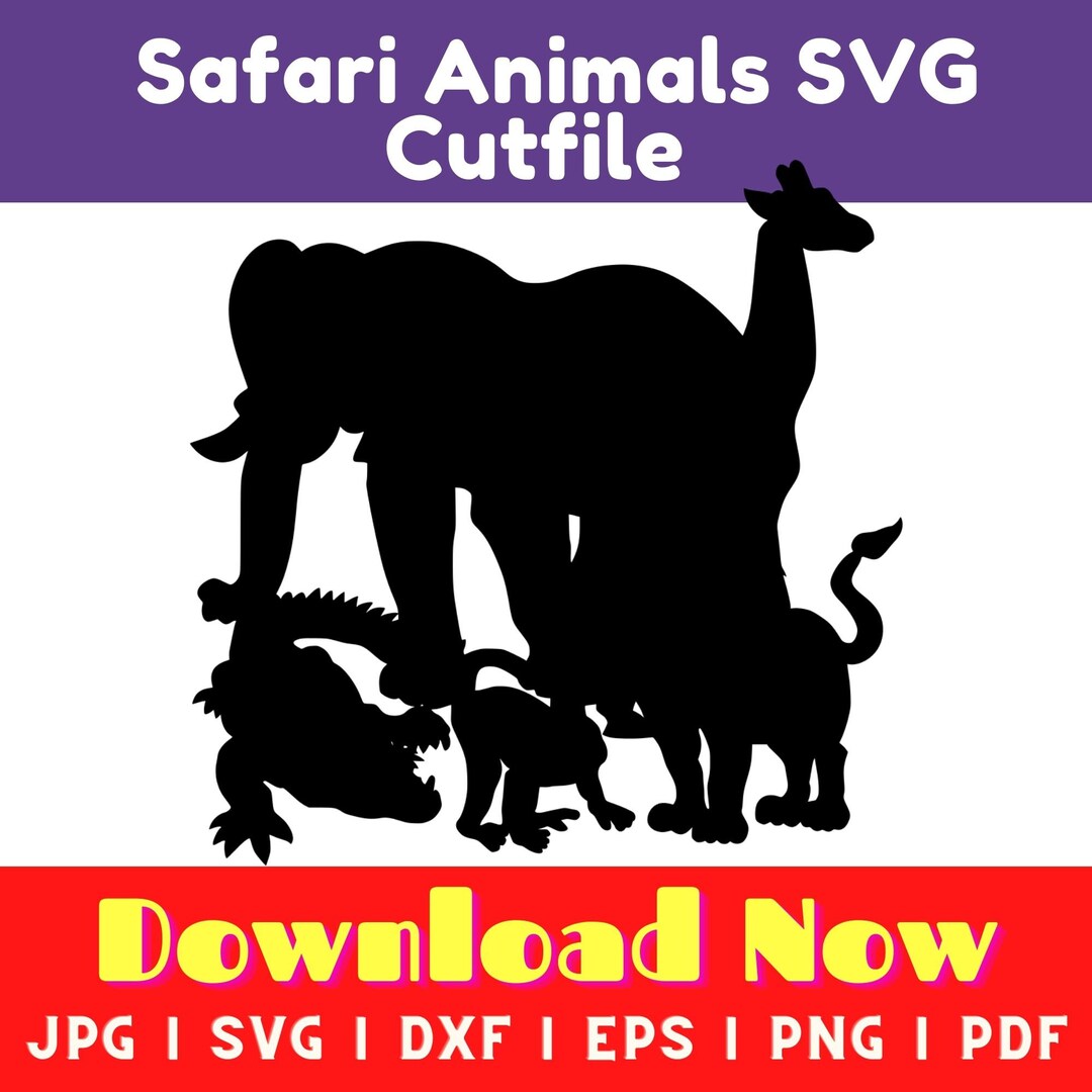 Safari Animals SVG Cut File African Jungle Animal Cricut Silhouette ...
