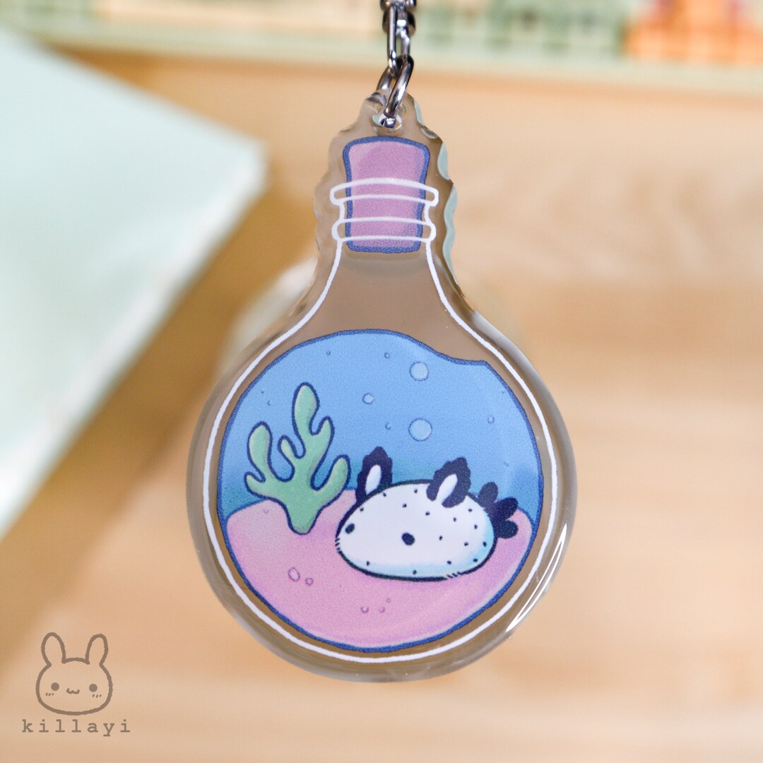 Epoxy Keychain Terrarium Jar Sea Bunny Animal Cute Kawaii Charm - Etsy