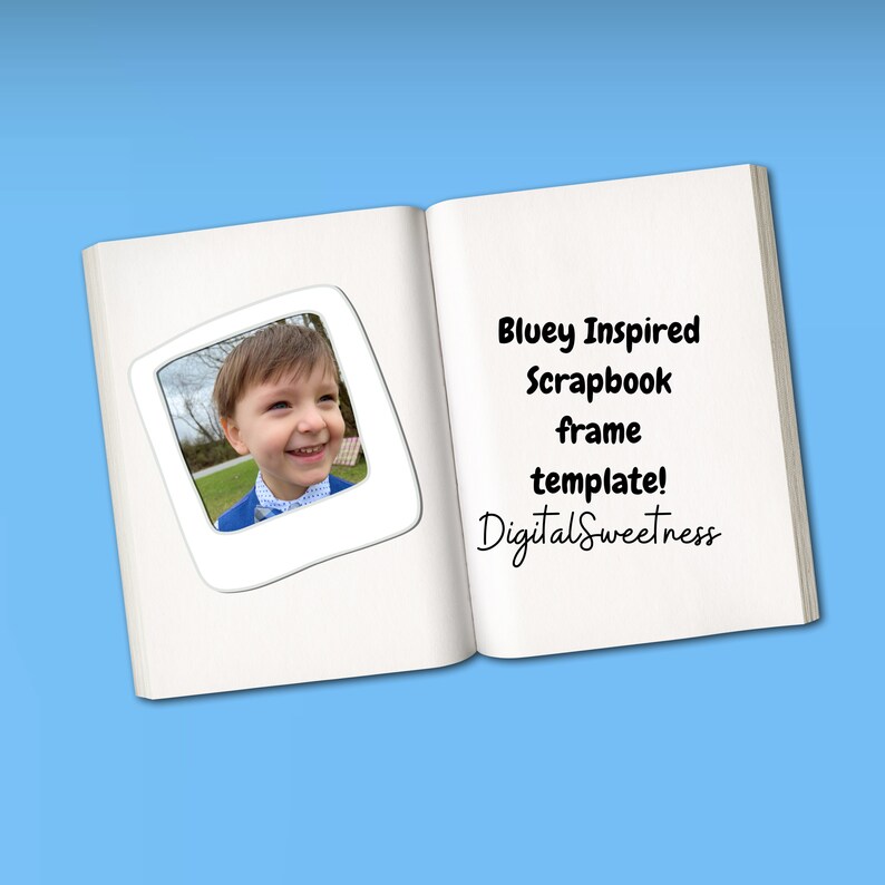 Bluey Inspired Bob Bilby Style Scrapbook Frame | Plain Photo Frame Clip ...