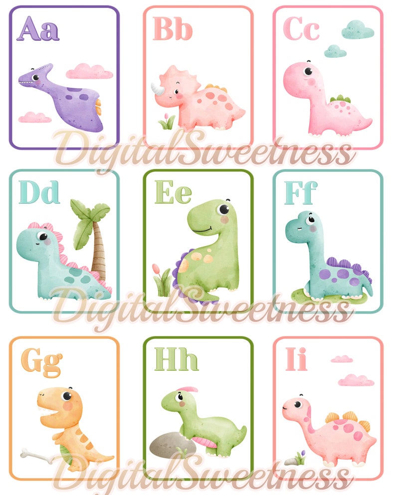 Dino ABC Flash Cards: Preschool Learning (digital Download) - Etsy