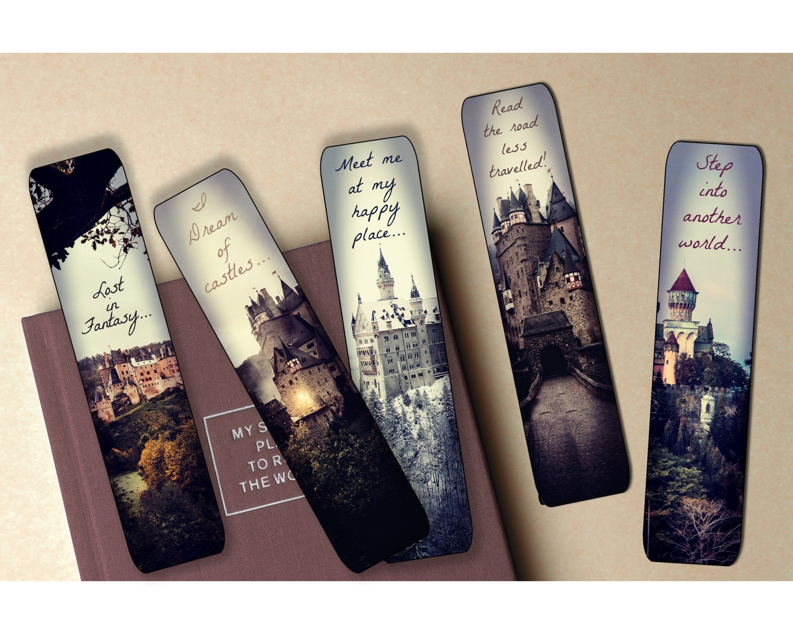 Castle Fantasy DIY Bookmarks Template Digital Download Printable File ...