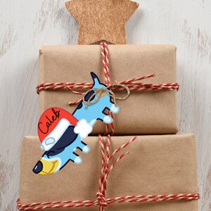 Handdrawn Santa Bluey and Bingo Longdog Christmas Present Tags | Bluey ...