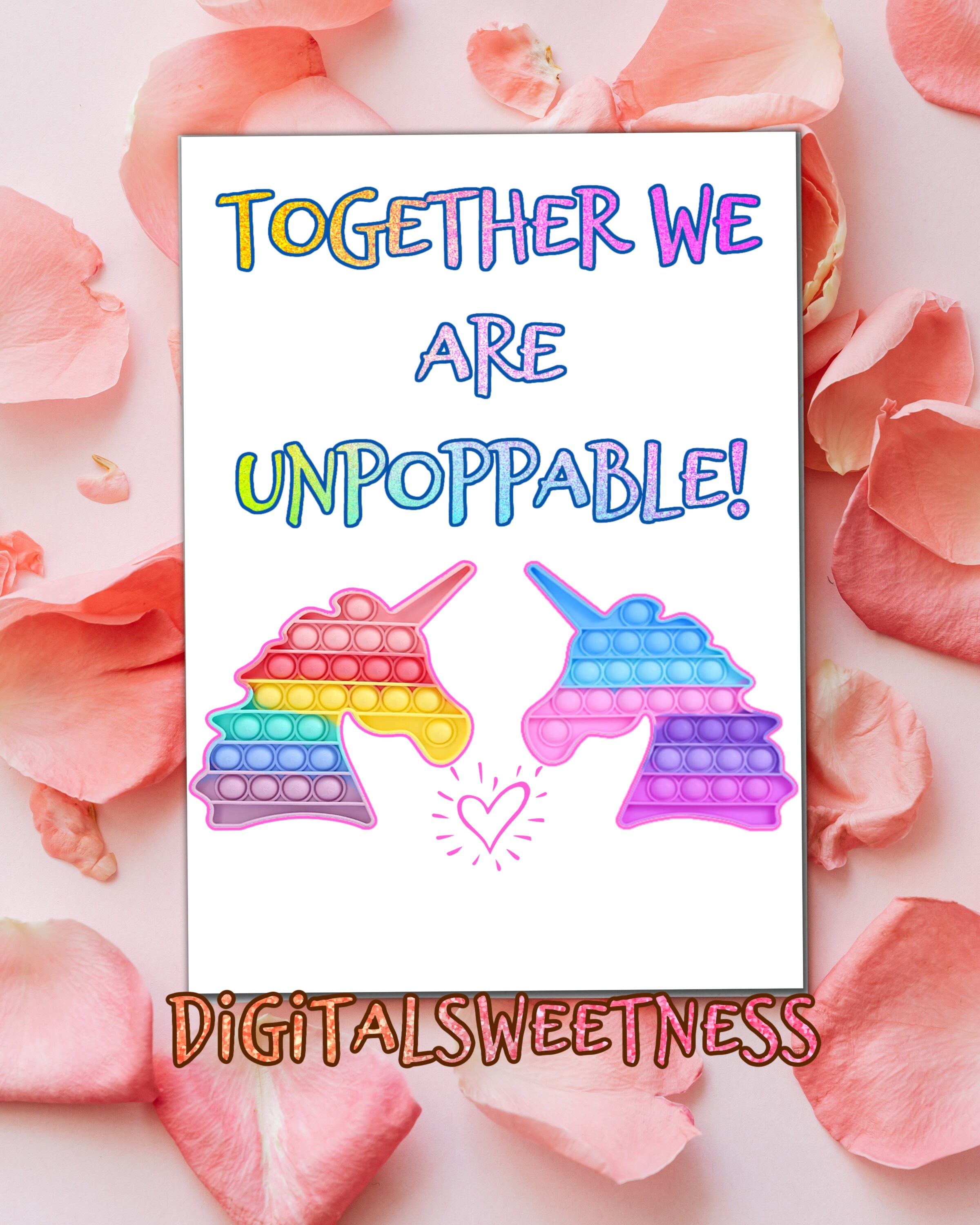 Pop It Fidget Valentine's Day Cards Printable 5x7 Digital Files Blank ...