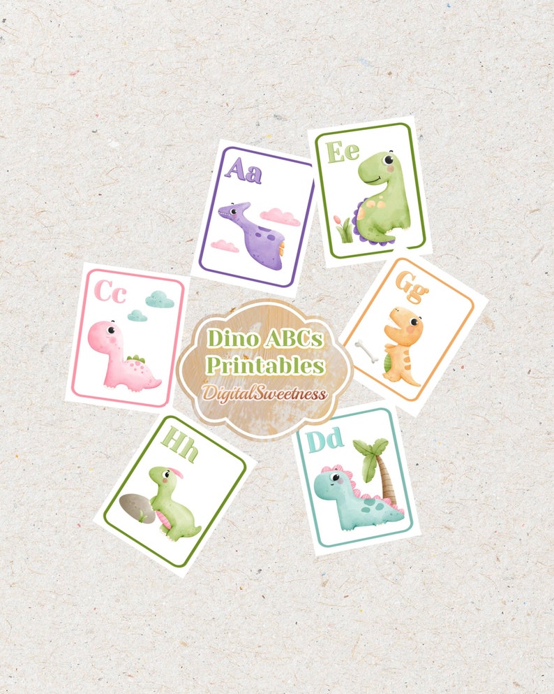 Dino ABC Flash Cards: Preschool Learning (digital Download) - Etsy