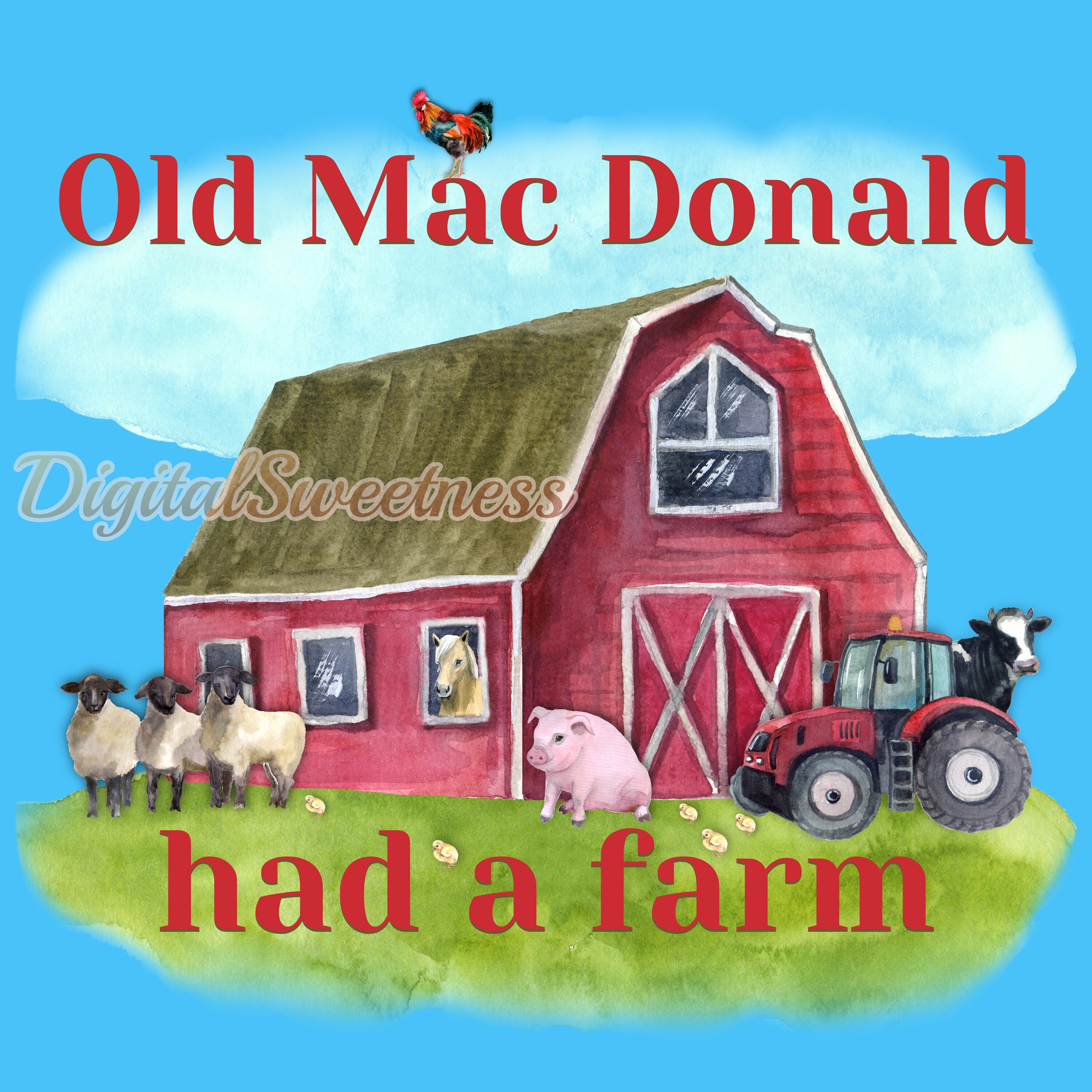 Old Mac Donald Had A Farm Art Bundle 2 PNG Pack Old Macdonald Quote ...