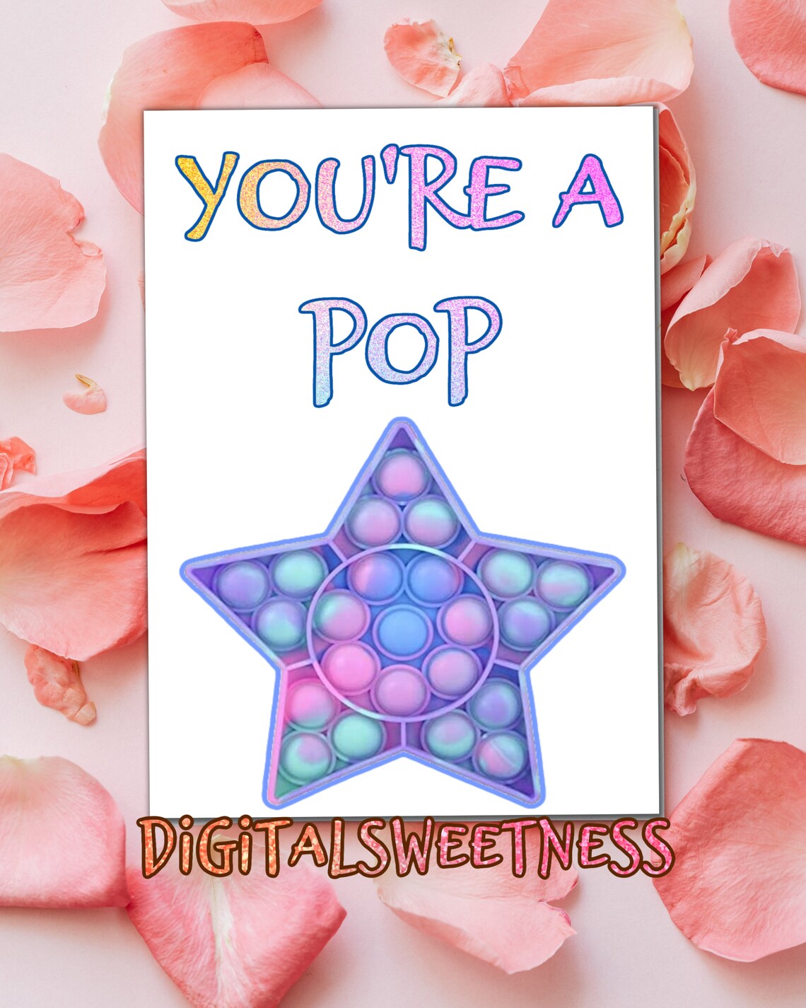 Pop It Fidget Valentine's Day Cards Printable 5x7 Digital Files Blank ...