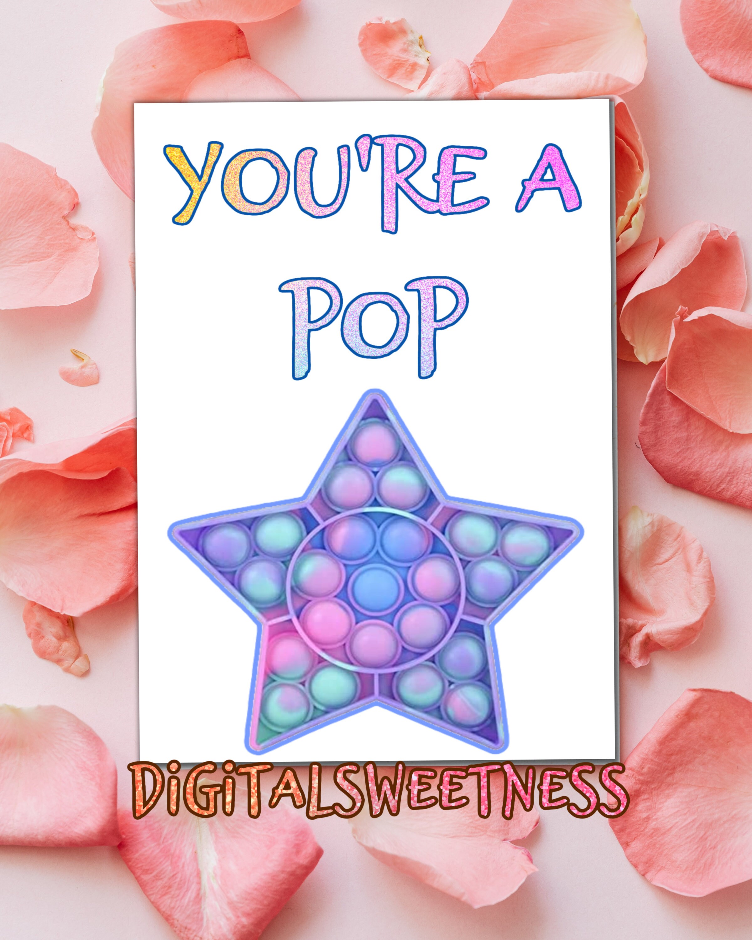 Pop It Fidget Valentine's Day Cards Printable 5x7 Digital Files Blank ...