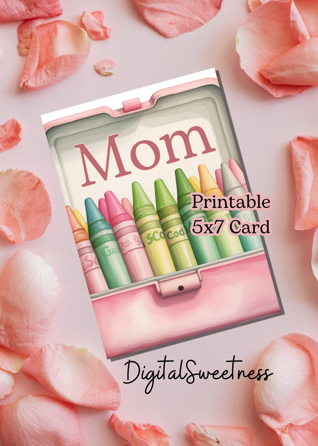 Crayon Mother's Day Card 5x7 Card Instant Mother's Day Gift Printable ...