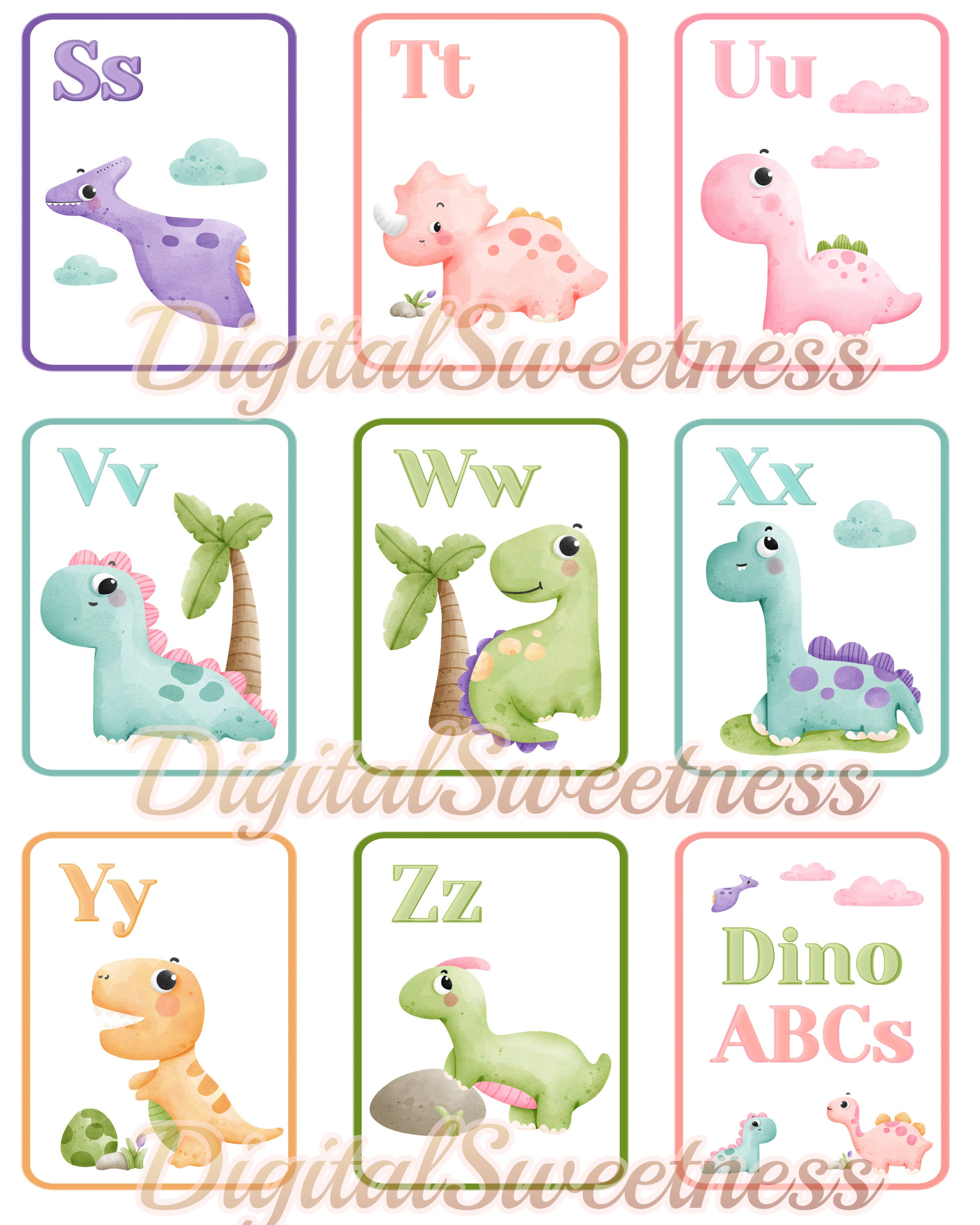 Dino ABC Flash Cards: Preschool Learning (digital Download) - Etsy