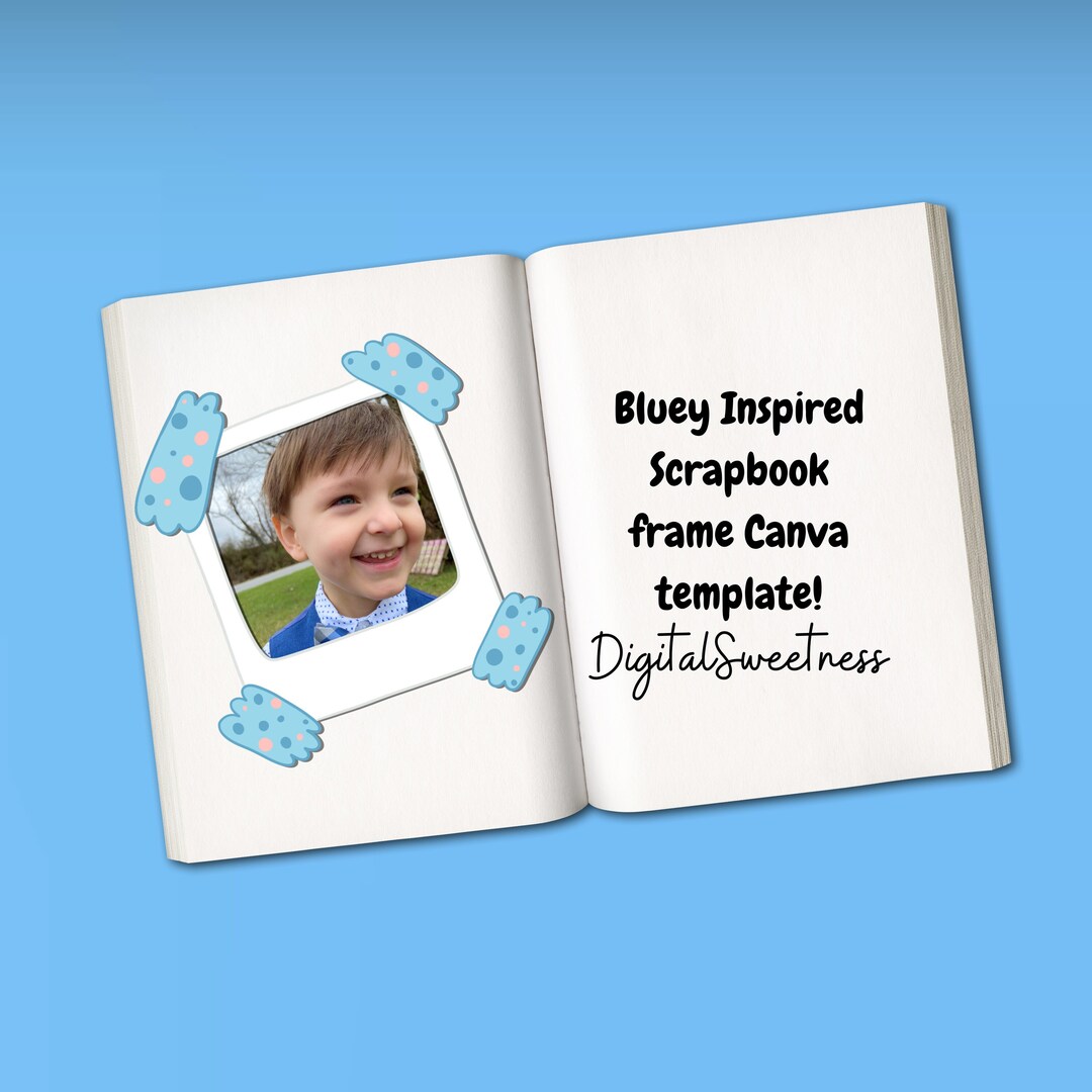 Bluey Inspired Scrapbook Frame: Bob Bilby Style, PNG (instant Download ...