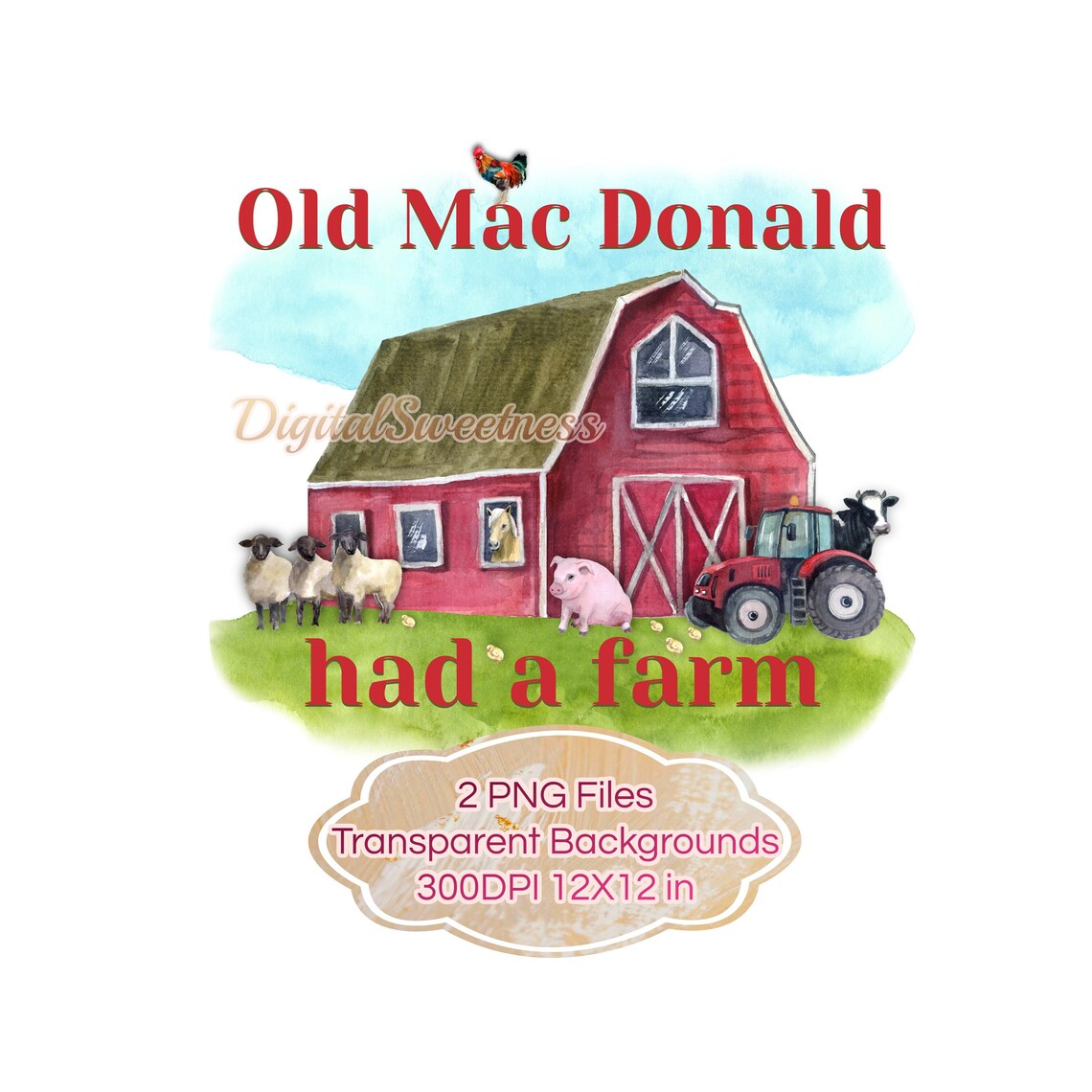 Old Mac Donald Had A Farm Art Bundle 2 PNG Pack Old Macdonald Quote ...