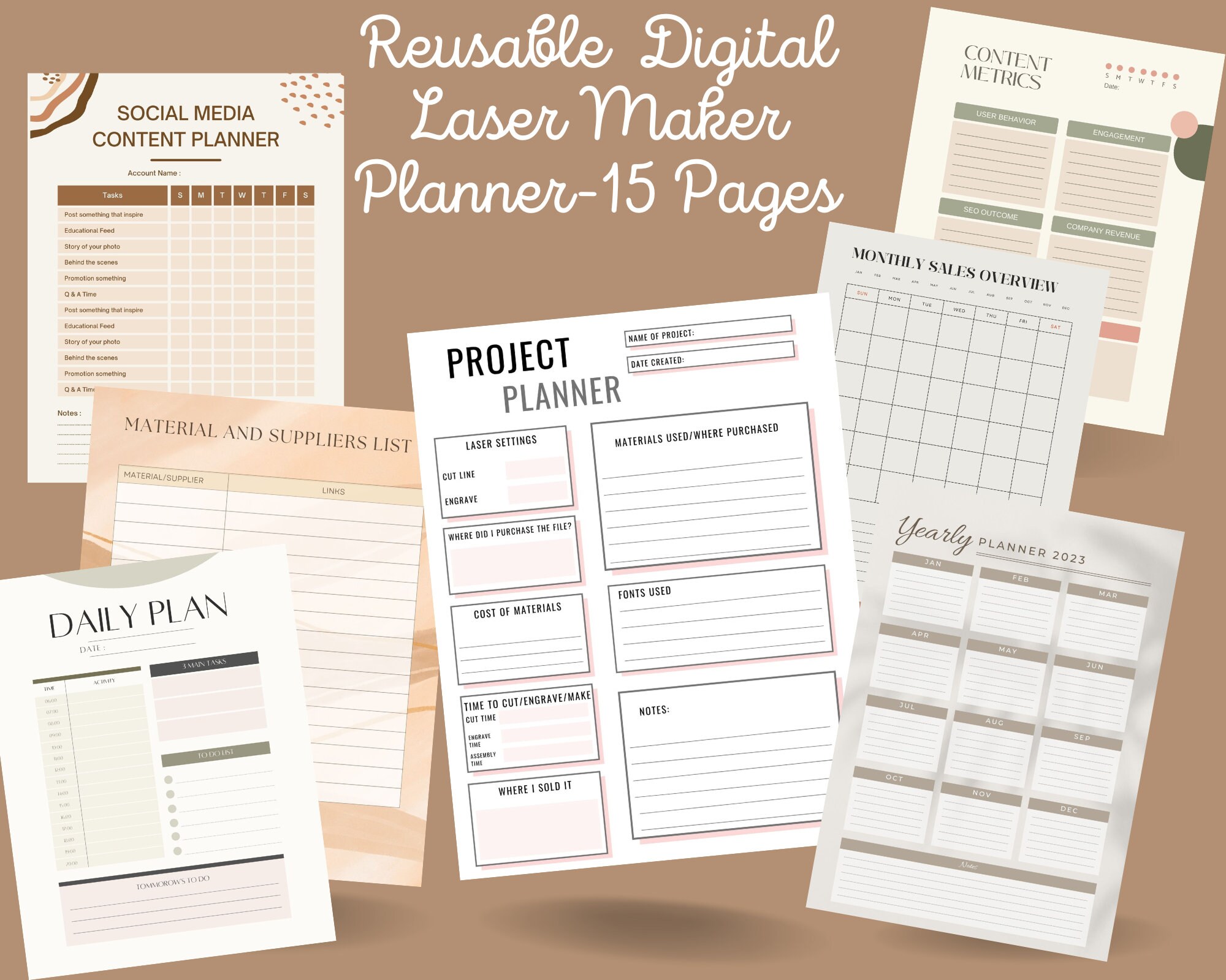 Digital Planner Laser Cutting Planner for Makers and - Etsy