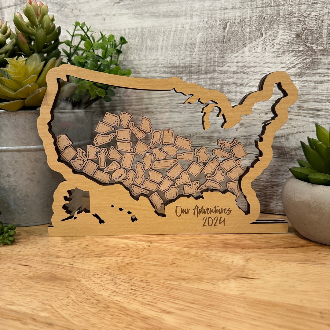 Shaker USA Adventure Map/shipping Map With 50 Laser Ready States ...