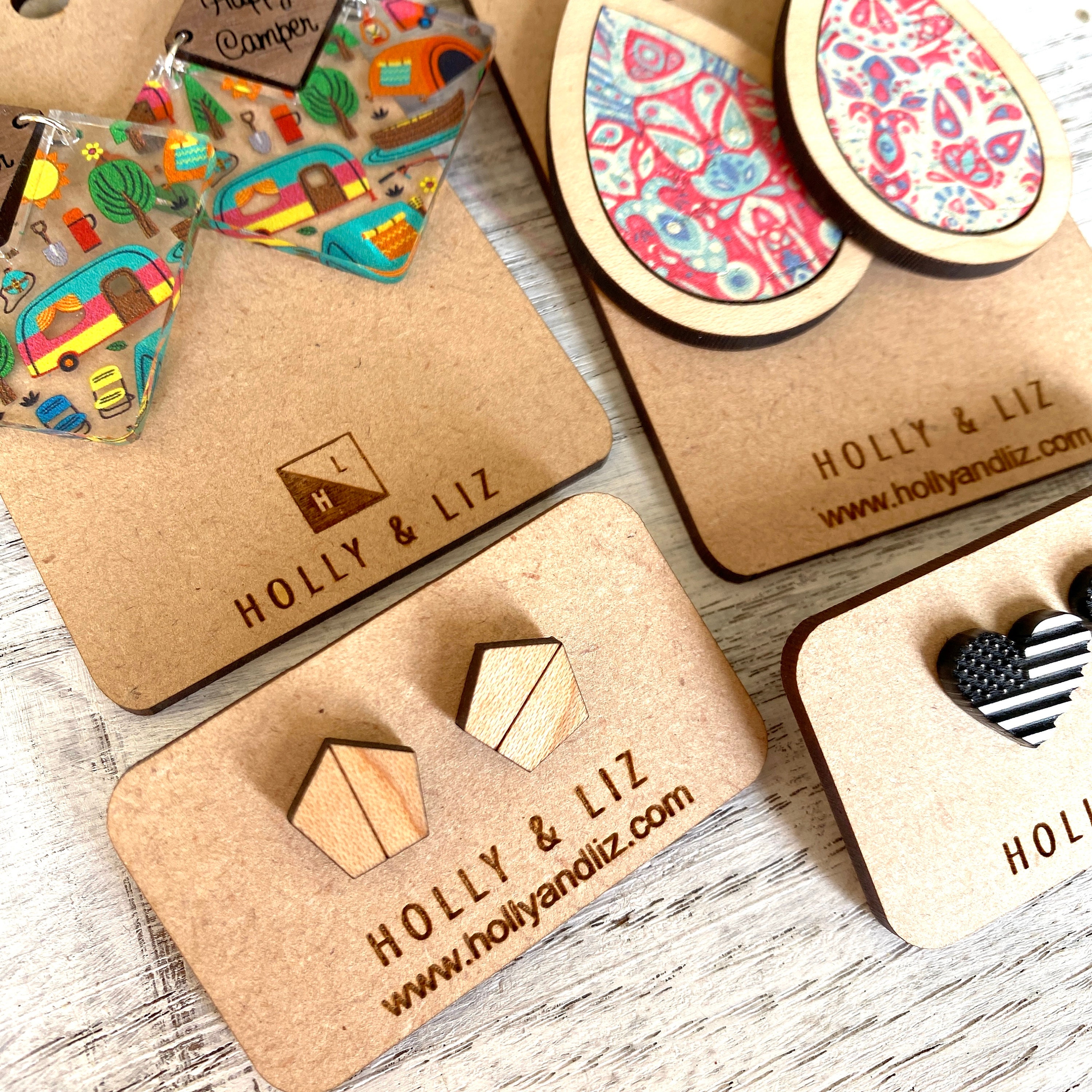 Earring Card Template for Wood or Paper, SVG File, Laser File - Etsy