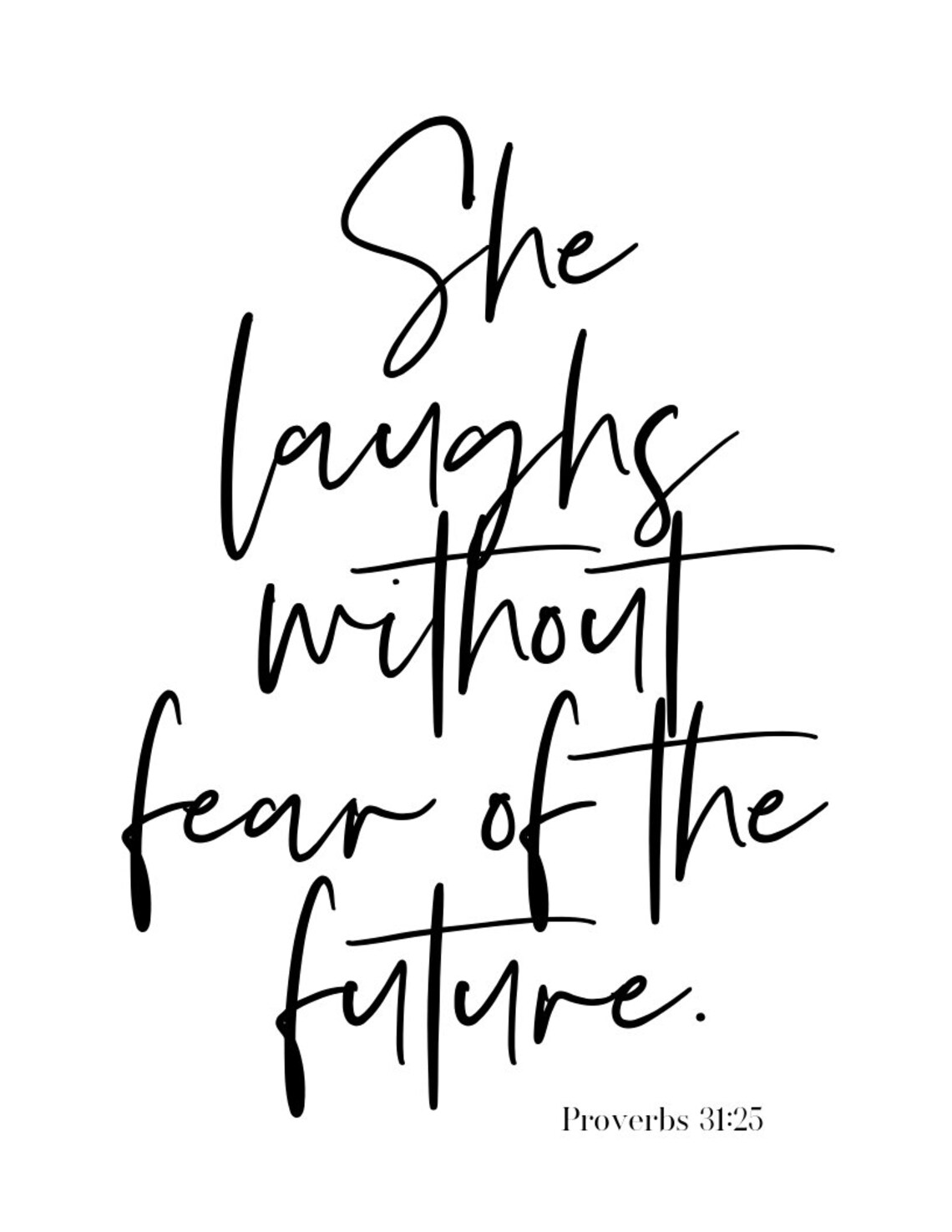 Printable Quote. She Laughs Without Fear of the Future. - Etsy